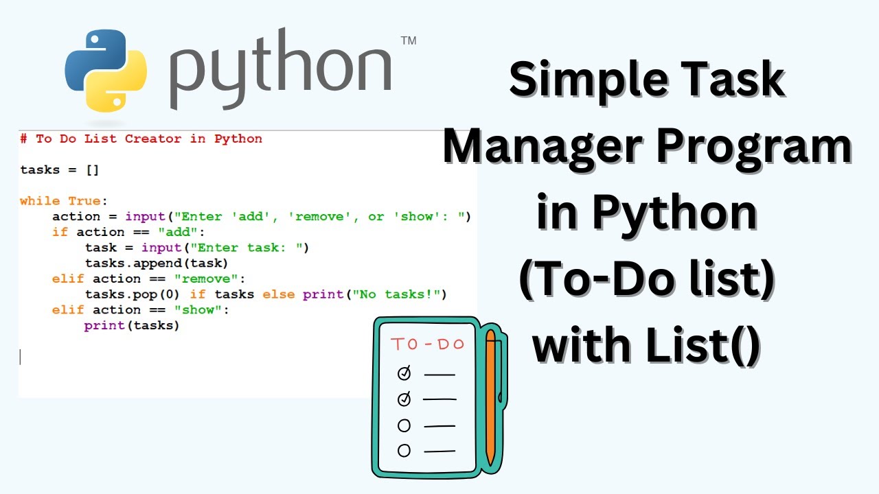 Simple Task Manager To Do List Program In Python Python For Data