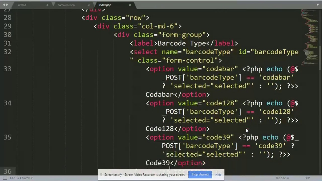 Create Barcode Generator In Php Youtube
