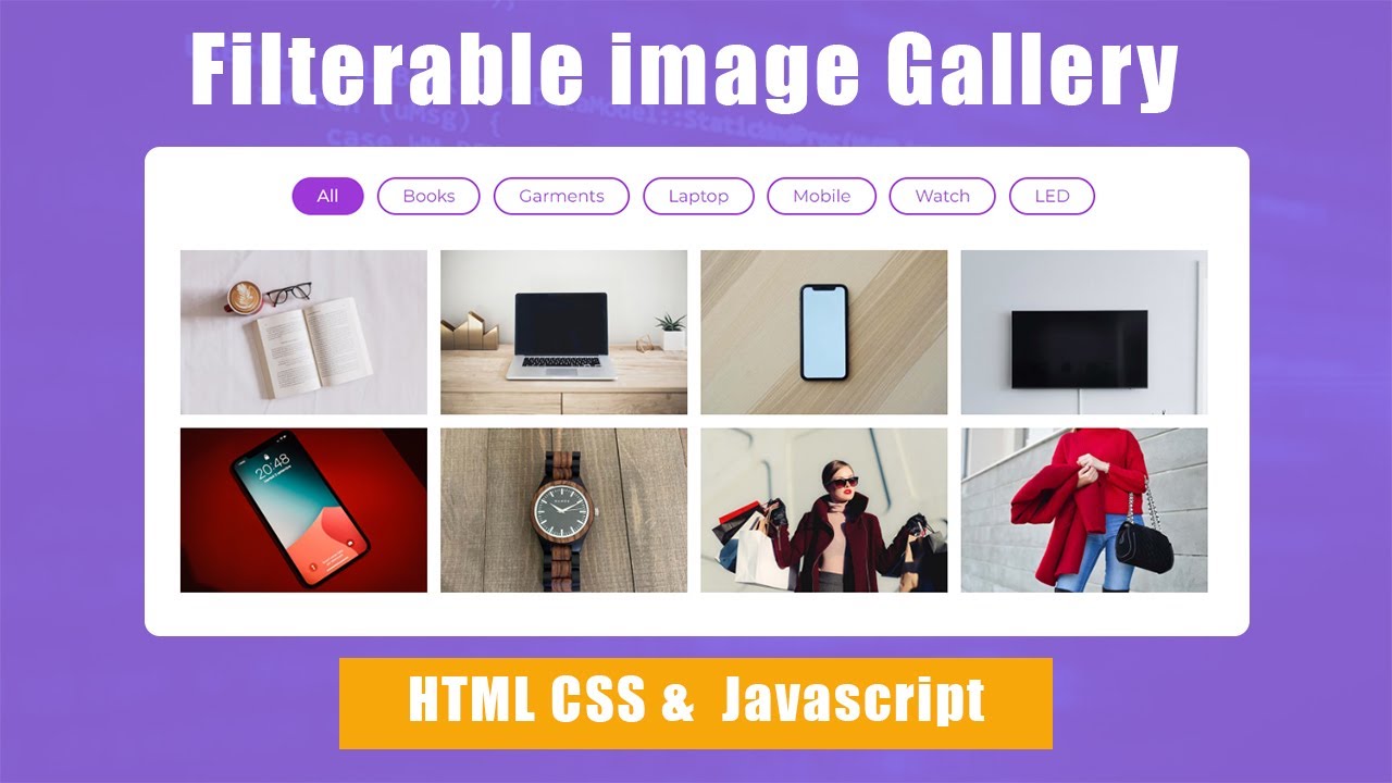 Responsive Filterable Image Gallery Using Html Css Javascript