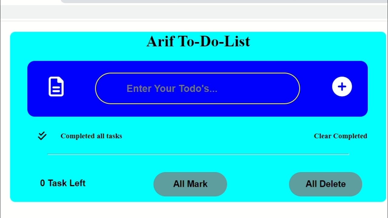 To Do List Coding Ninja Skill Test Project Youtube