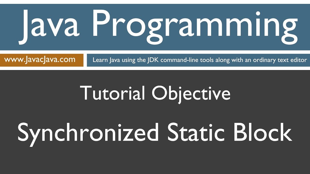 Learn Java Programming Synchronized Static Block Tutorial Youtube