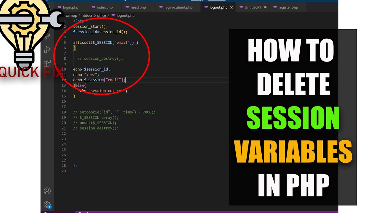 How To Delete Session Variables Php Session Variables Youtube