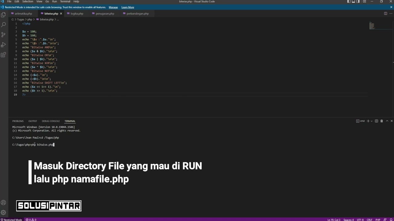 Cara Run Php Di Visual Studio Code Solusipintar Youtube