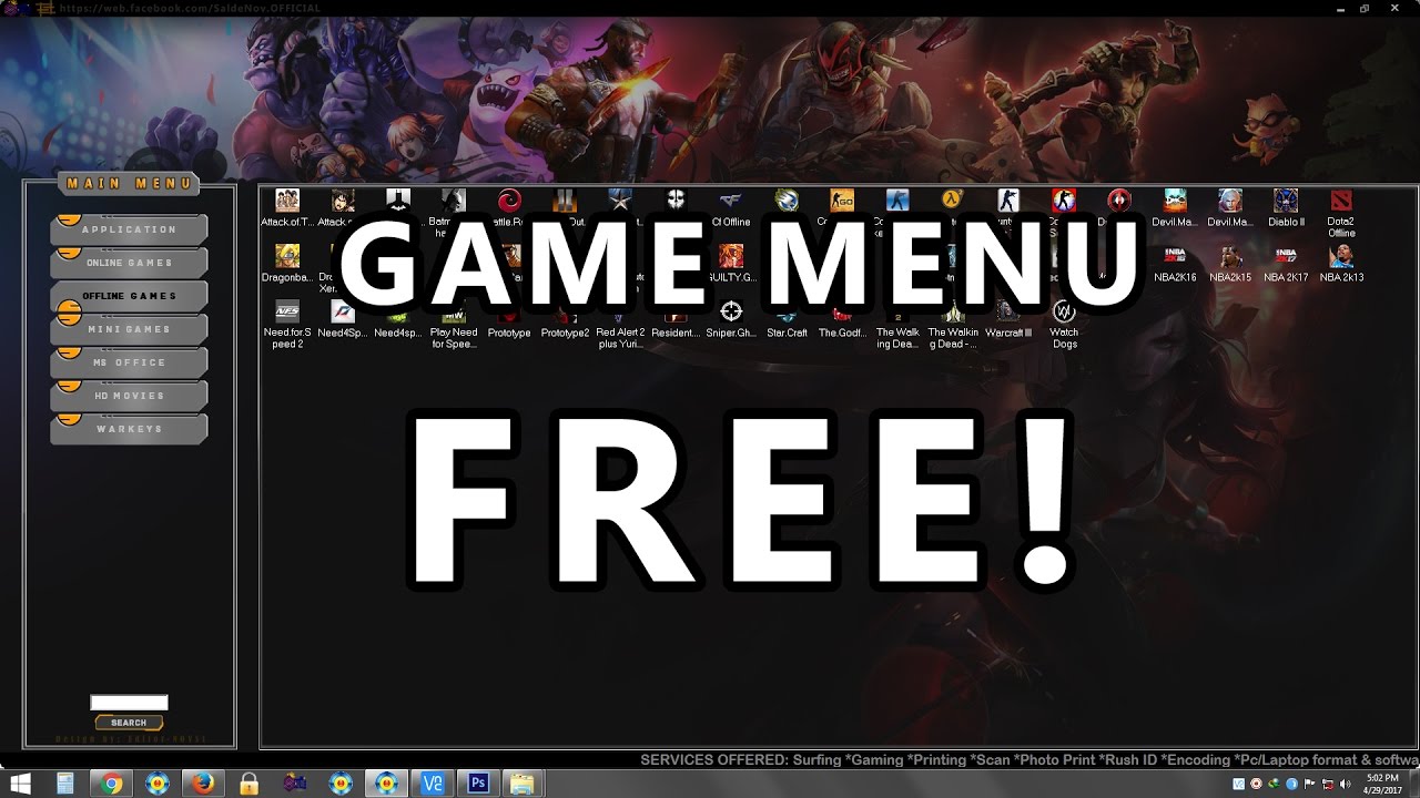 Game Menu Multi Resolution Adjustment Free Youtube