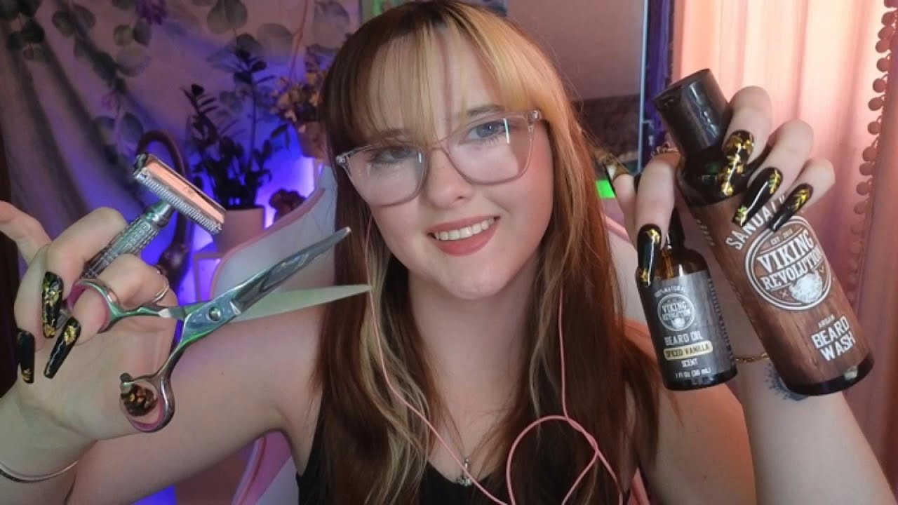 Asmr рџ Roleplay Barber Beard Hair Cutting Youtube
