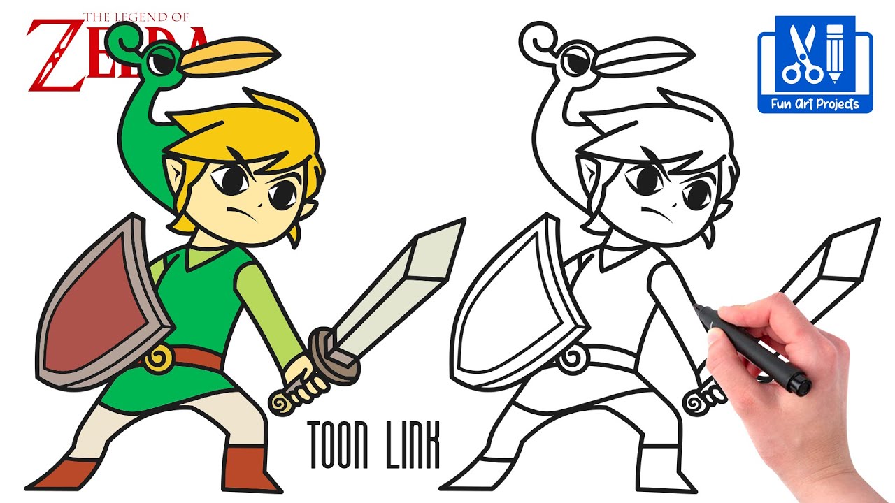 How To Draw Toon Link Legend Of Zelda Draw Game Easy Step By Step