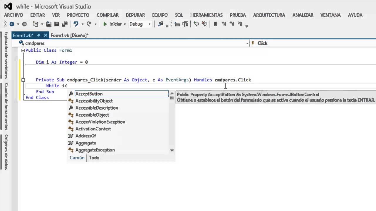 Como Hacer Un Ciclo While En Visual Basic Youtube