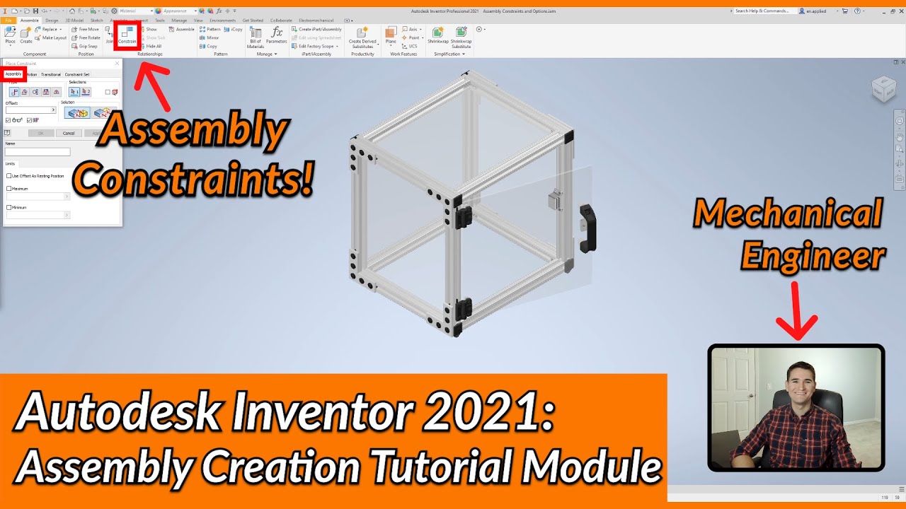 Assembly Constraints Autodesk Inventor Assembly Tutorial Autodesk