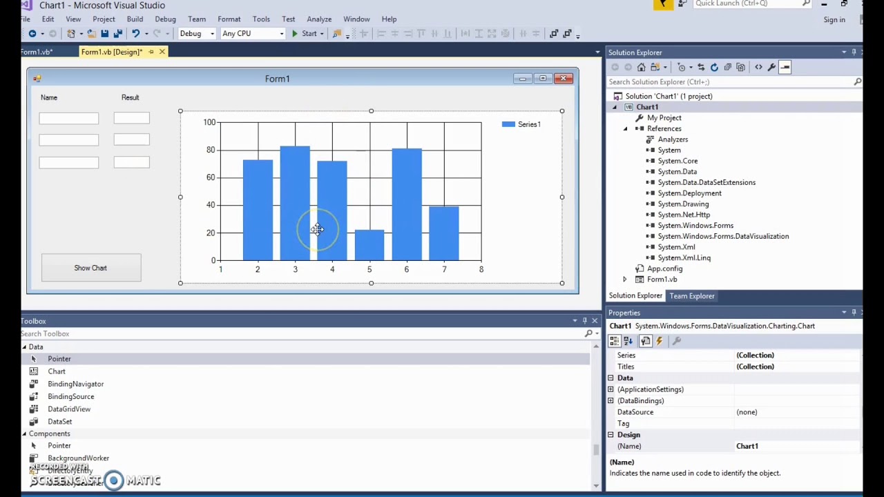 Visual Basic Chart Buttons Textboxes Youtube