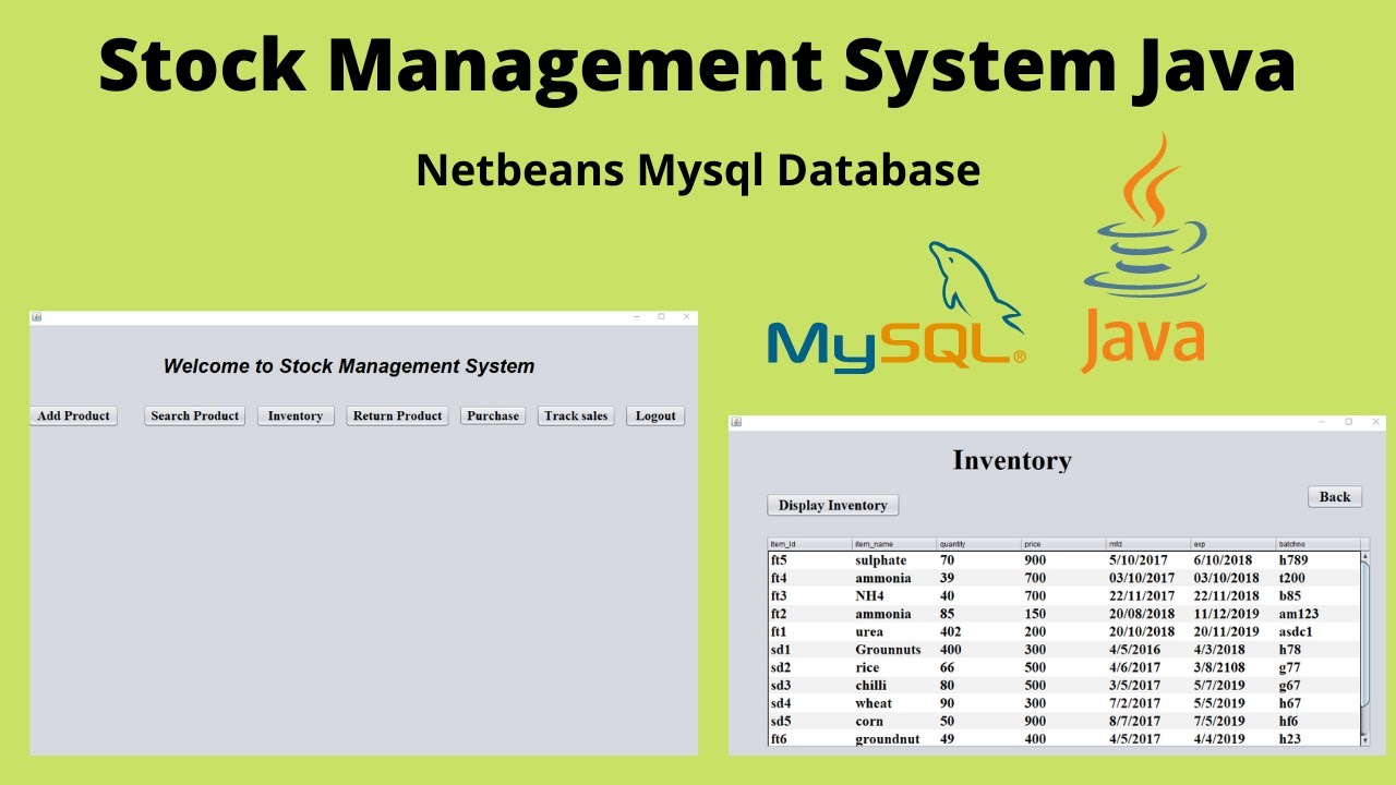 Inventory Management System Java Mysql Netbeans Project With Source