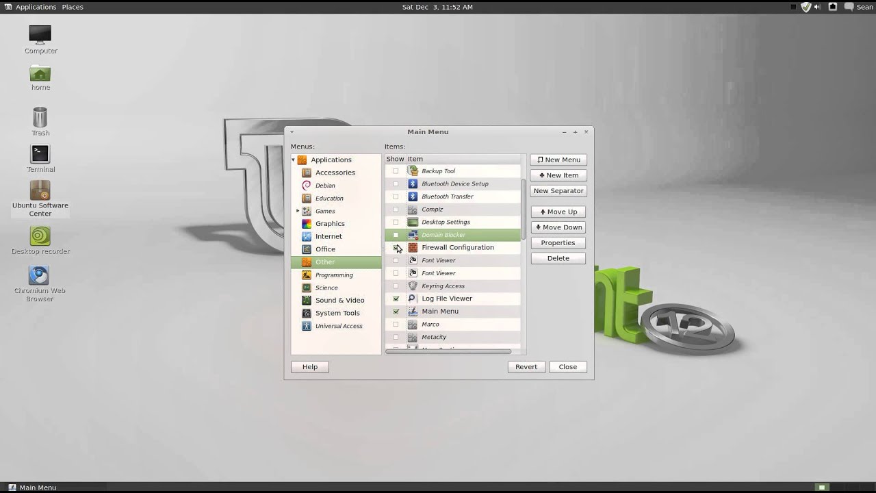 Edit Linux Mint 12 Applications Menu Youtube