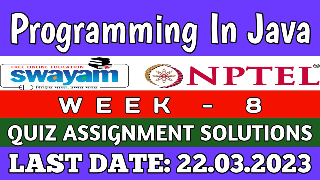 Nptel Programming In Java Week 8 Quiz Assignment Solutionsрџ ў Swayam