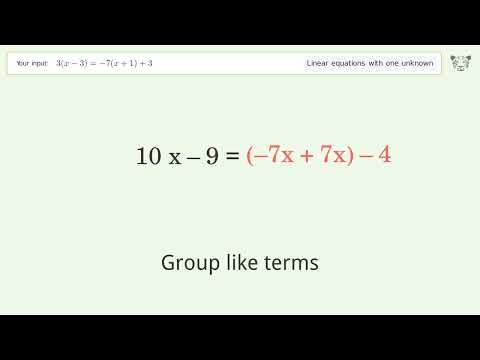 Solve 3 X 3 7 X 1 3 Linear Equation Video Solution Tiger Algebra