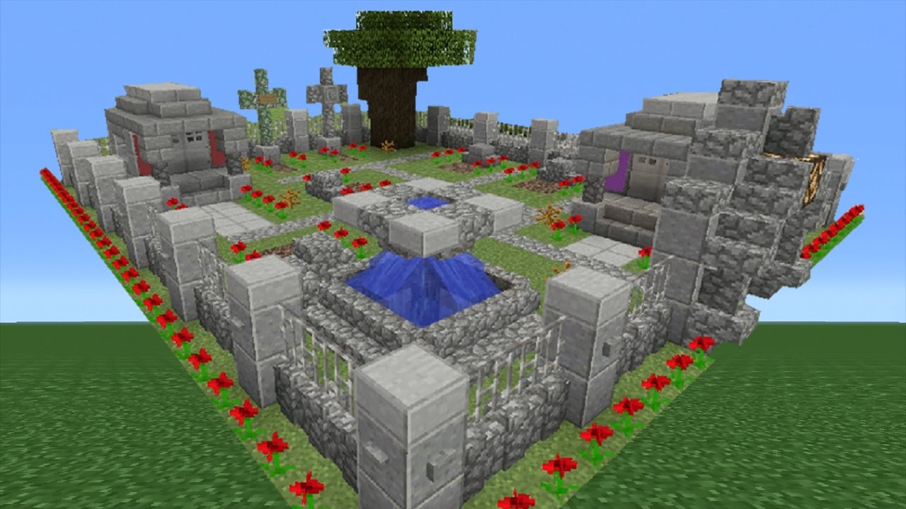 Minecraft Tutorial How To Make A Graveyard Youtube