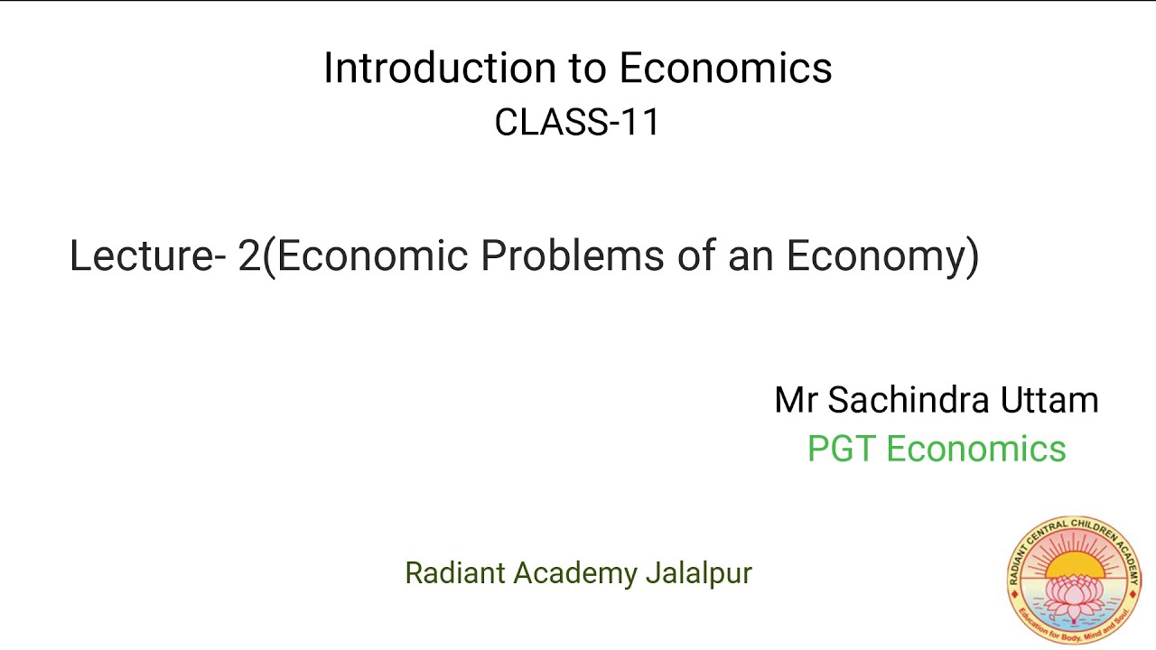 Introduction To Economics Lecture 2 Youtube