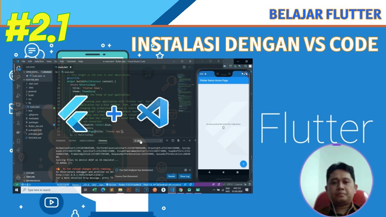 2 1 Belajar Flutter Instal Flutter Dengan Visual Studio Code Vs