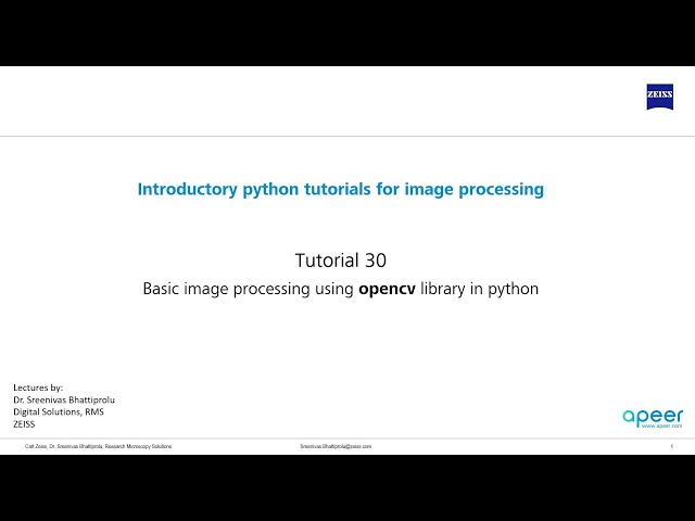 Opencv Python Tutorial Image Processing Basics Using