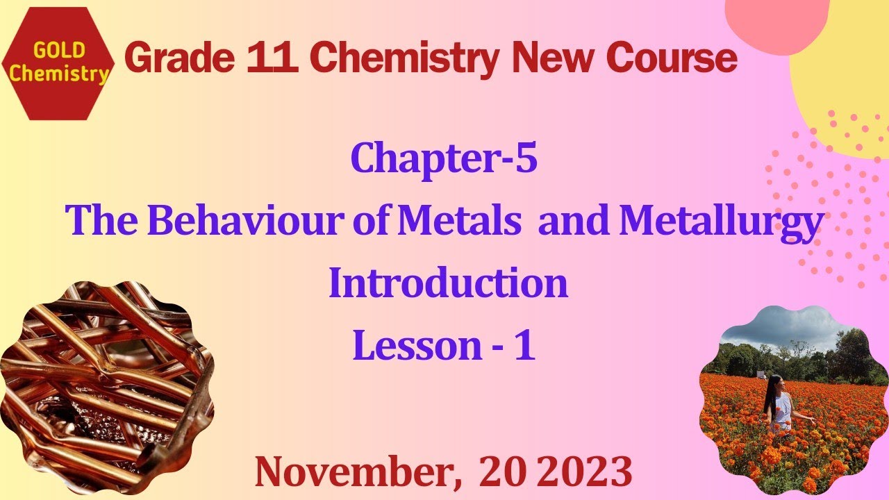 Chemistry Grade 11 Chemistry Course Chapter 5 Introduction Youtube