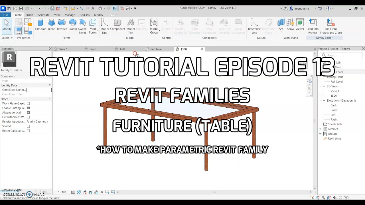 Revit Families Tutorial Parametric Youtube