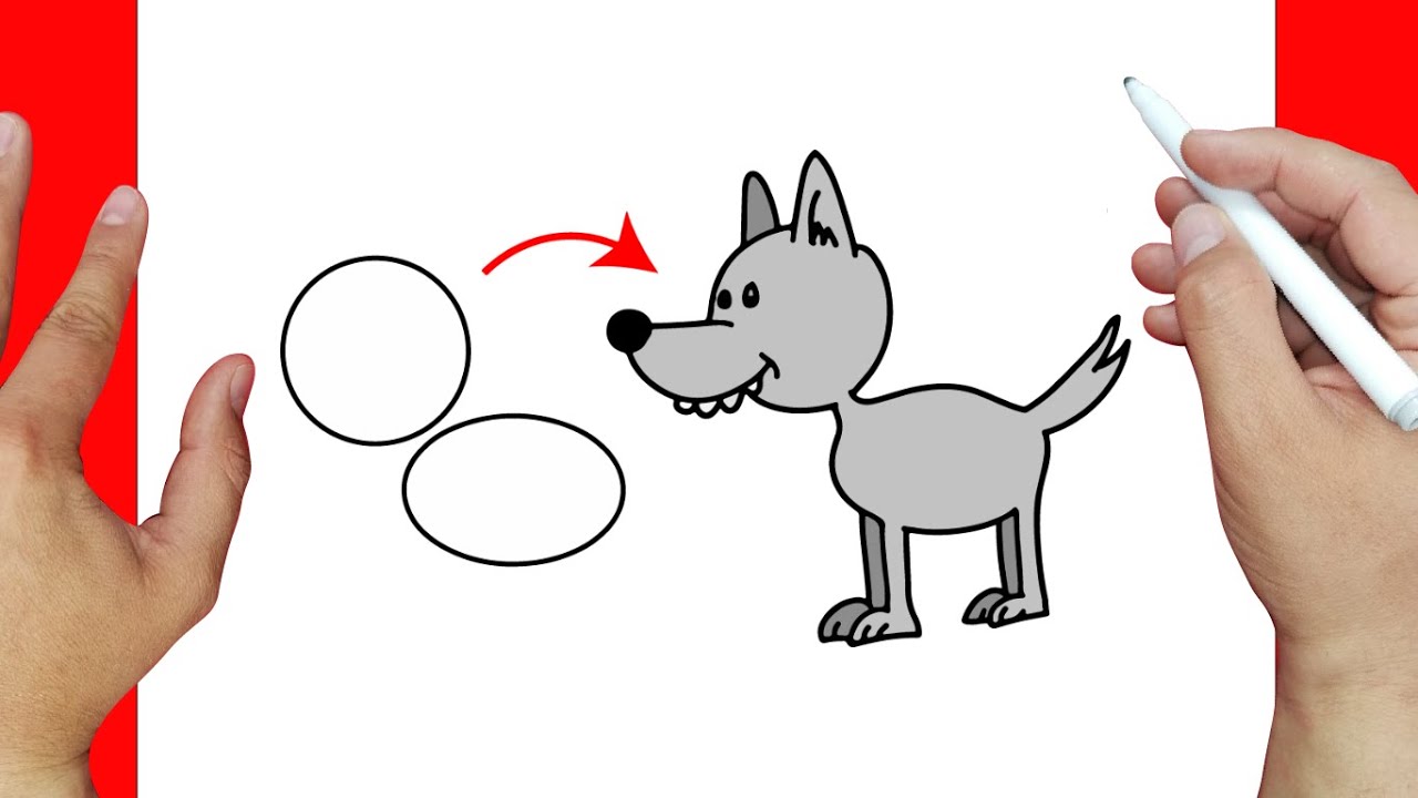 Como Dibujar Un Lobo Cómo Dibujar Animales Para Niños Youtube