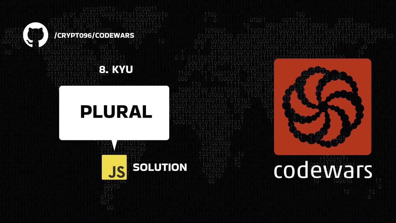 Plural 8 Kyu Javascript Solution Codewars Series Youtube