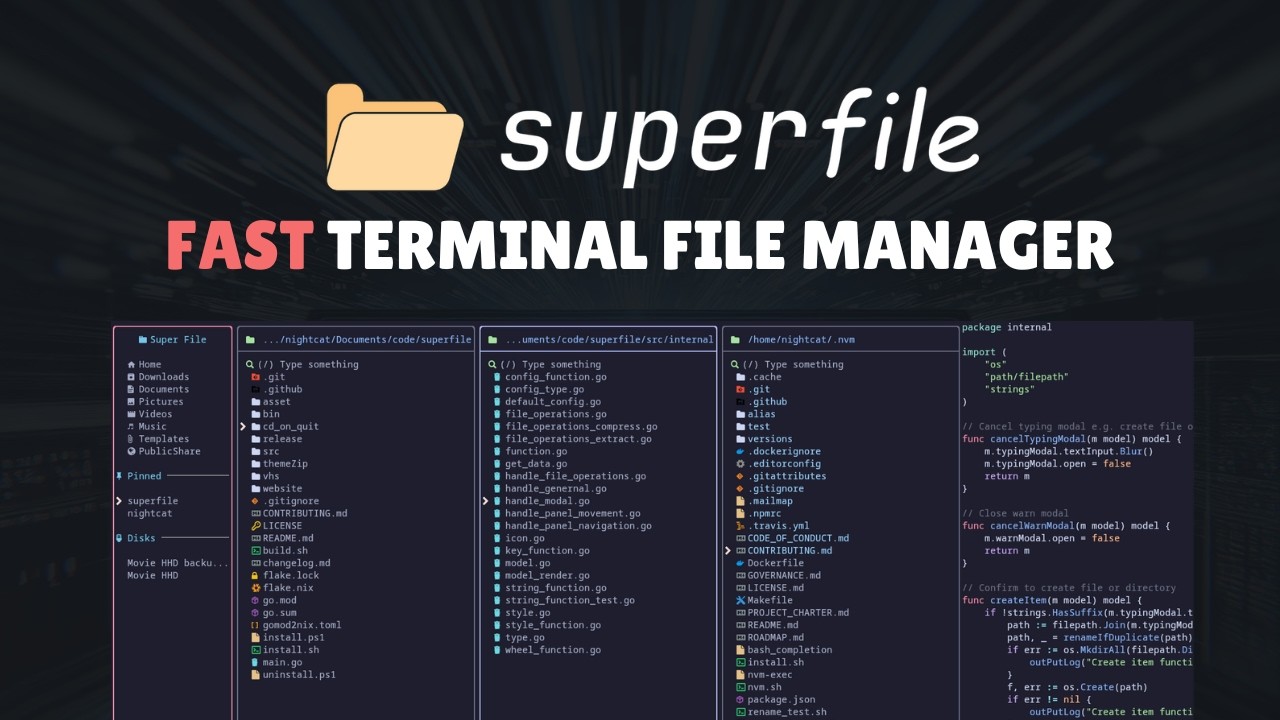 Superfile Amazing Terminal File Manager Created By A High School Kid