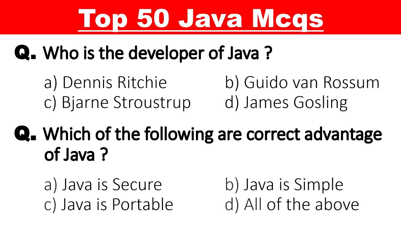 Java Mcq Interview Questions