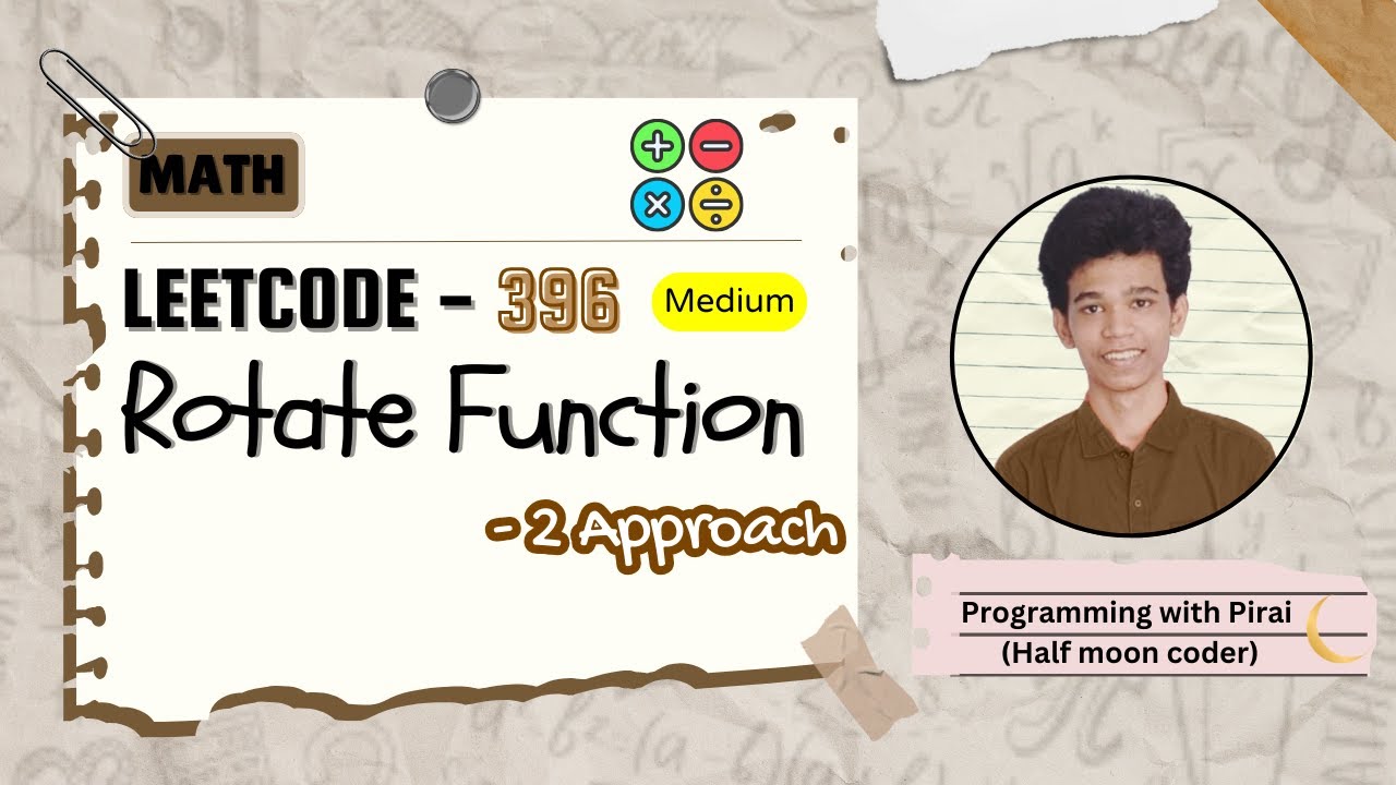Rotate Function Leetcode 396 Approach Code With Explanation