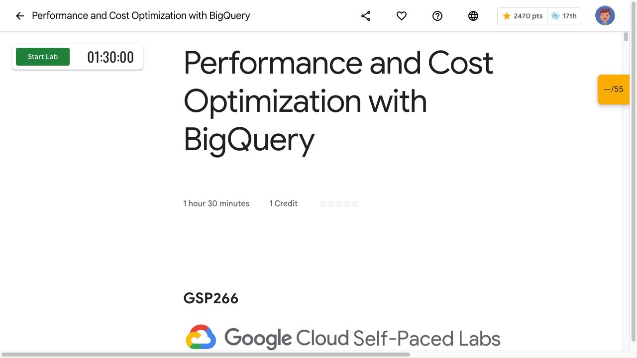 Performance And Cost Optimization With Bigquery Gsp266 Youtube
