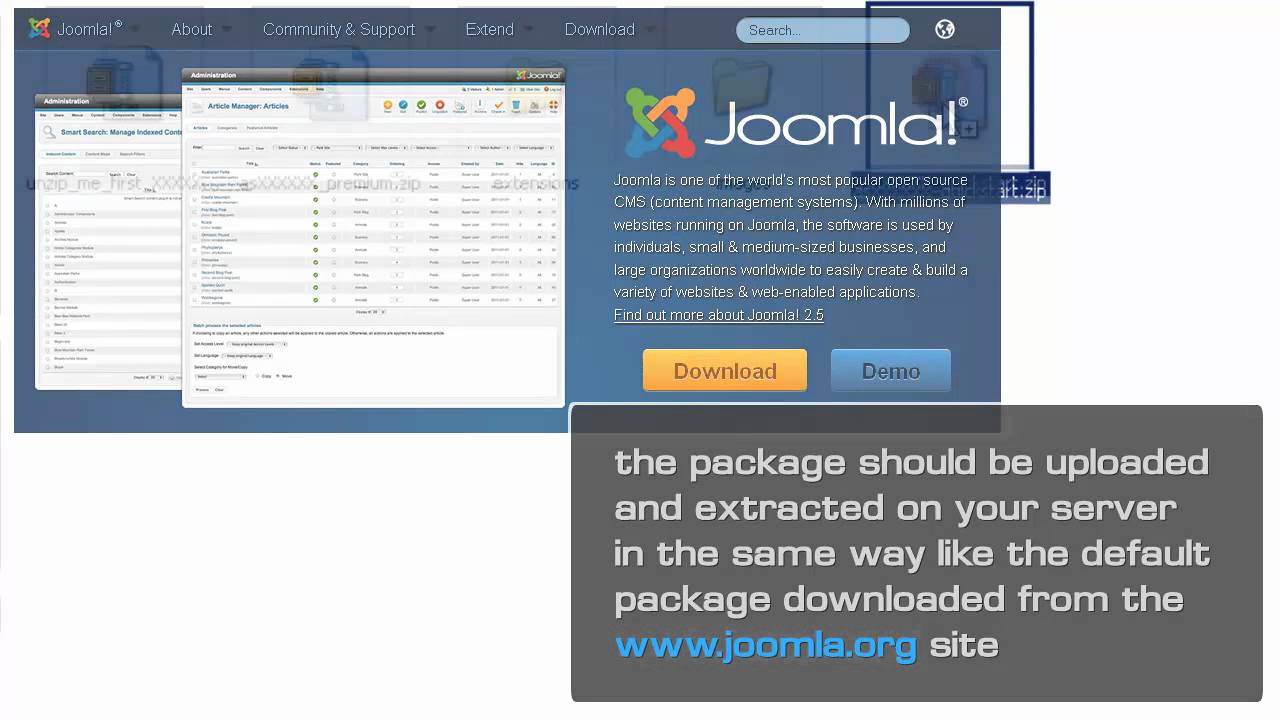 Joomla Template Quickstart Installation Youtube