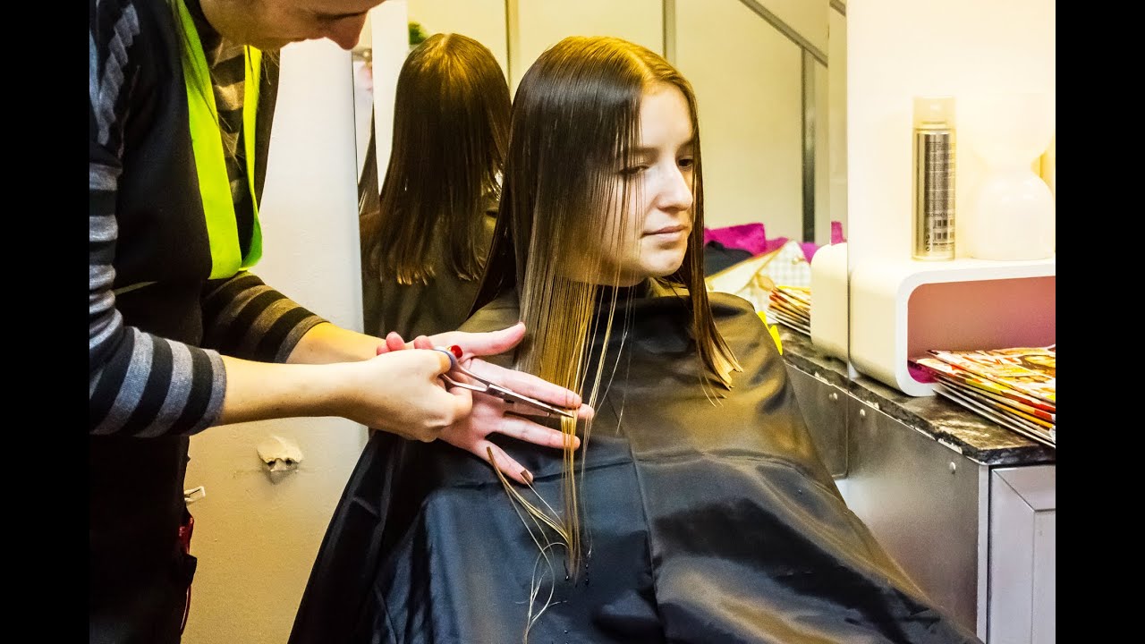 Women Getting Haircut