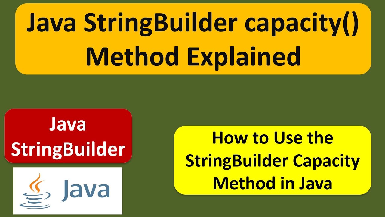 Java Stringbuilder Length And Capacity Java