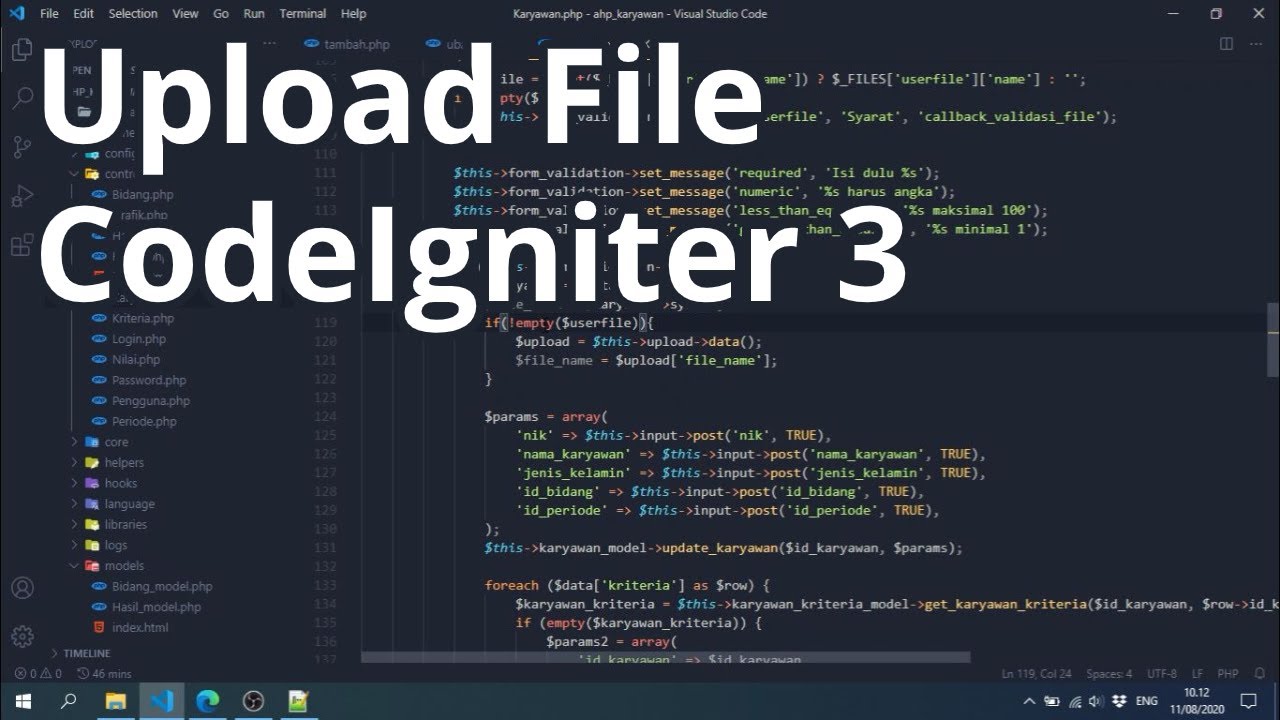Menambahkan Fitur Upload File Di Aplikasi Codeigniter 3 Youtube