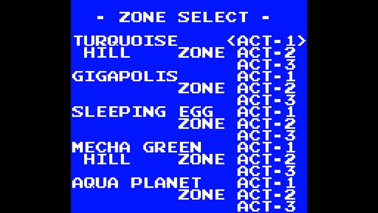 Sonic Chaos Game Gear Secrets Level Select Read Description Youtube
