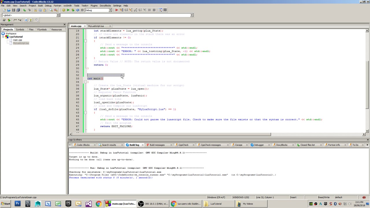 Lua Tutorial C Lua5 1 Youtube