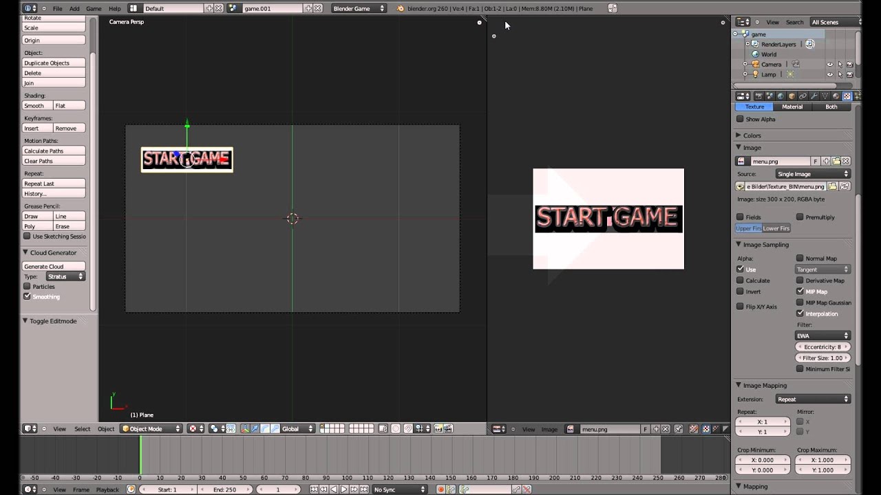 Menü Blender 3d Game Engine Tutorial Youtube