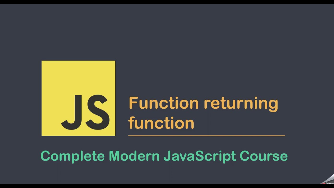 Javascript Function Returning Function Youtube
