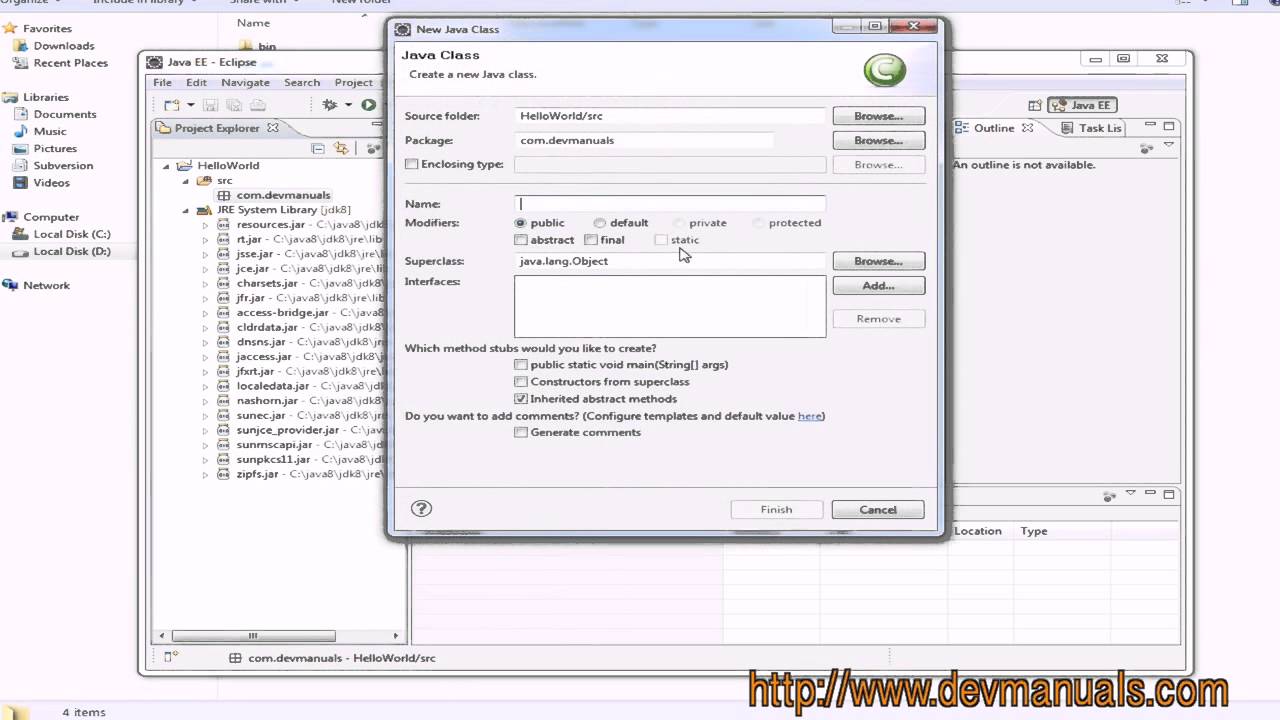 How To Run First Java Program In Eclipse Youtube