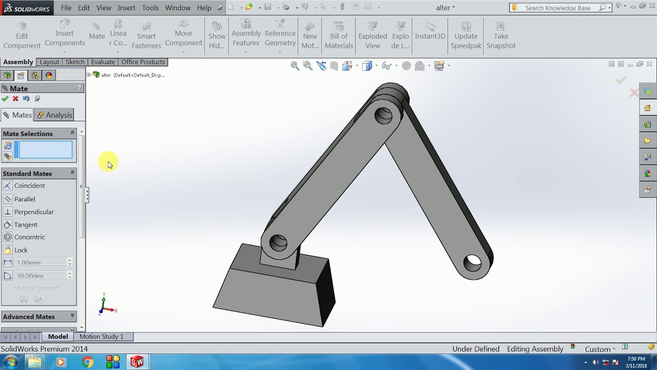 Solidworks Tutorial Solidworks Tutorial Angle Mate Youtube