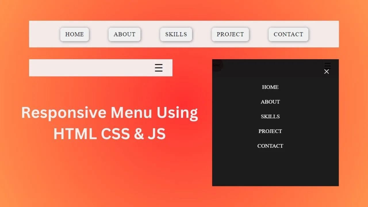 Responsive Navbar Html Css Javascript Source Code Is Free Youtube