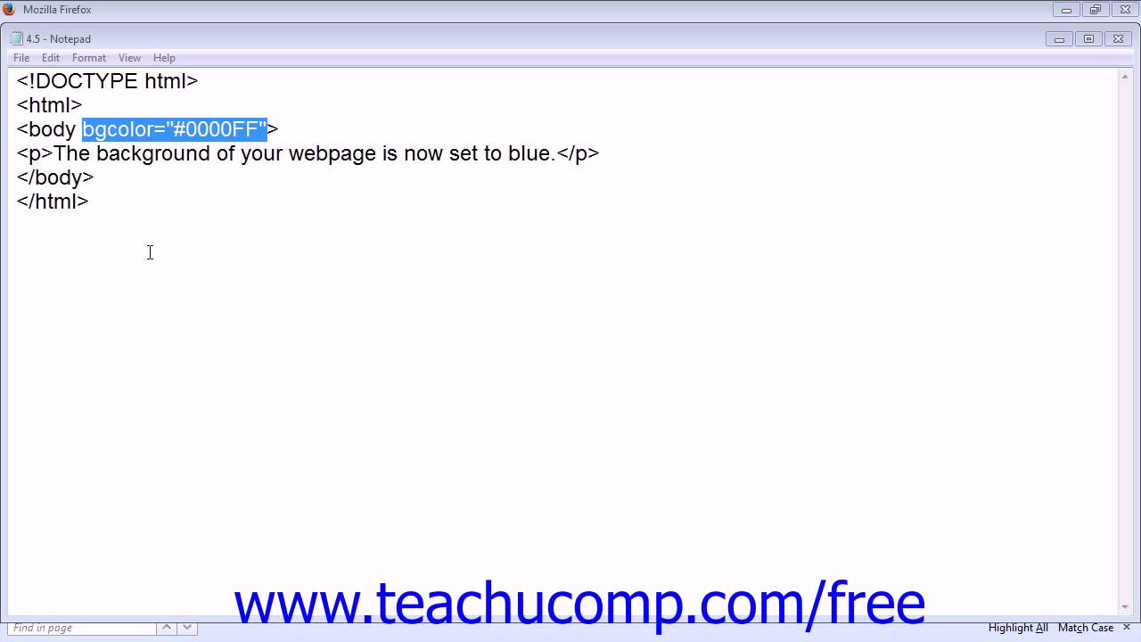 Html5 And Css3 Tutorial Changing A Page S Background Color Training
