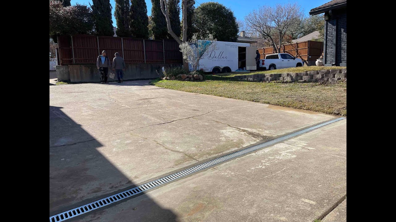 How To Install A Driveway Channel Drain Dallas Drainage Pros Youtube