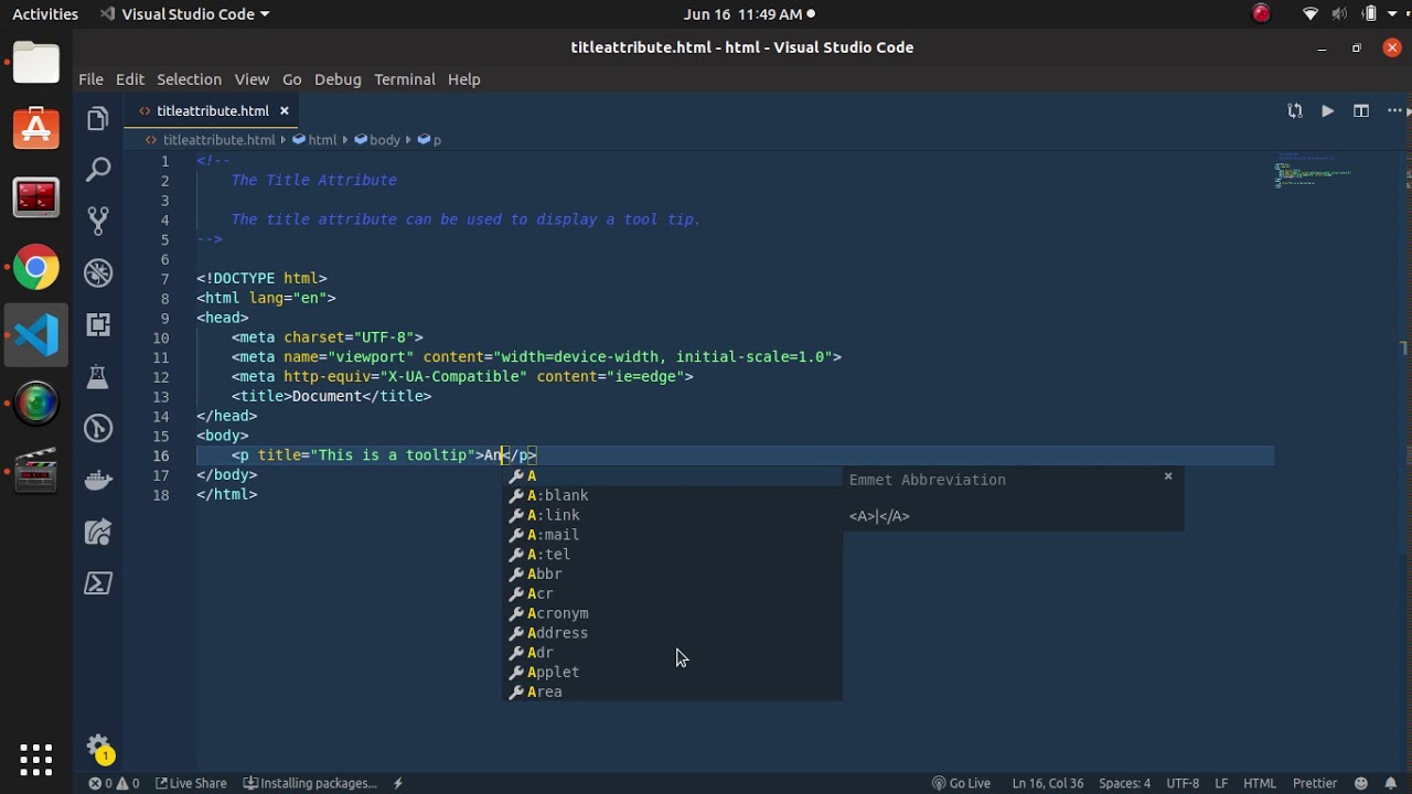 Html Title Attribute Youtube