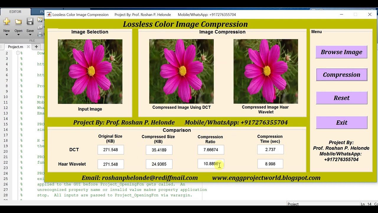 Lossless Color Image Compression Using Matlab Project Source Code Youtube