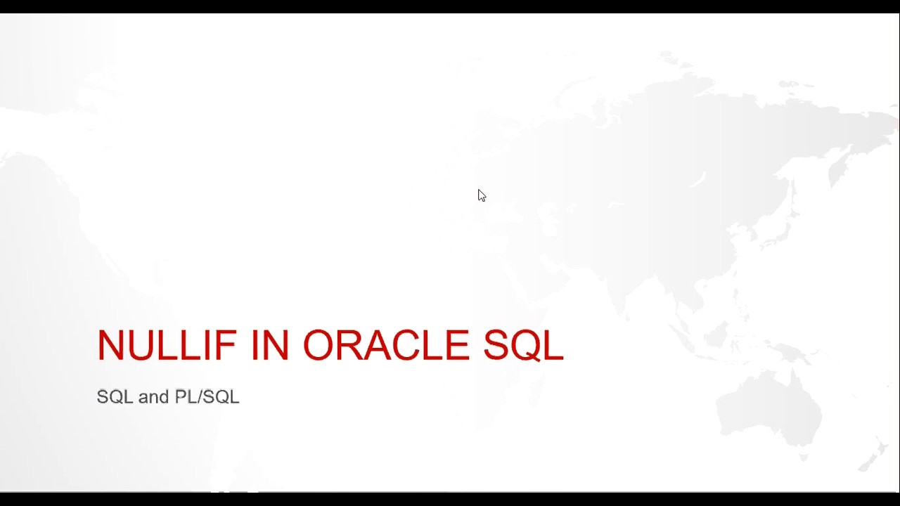 Nullif Function In Oracle Sql With Example Youtube