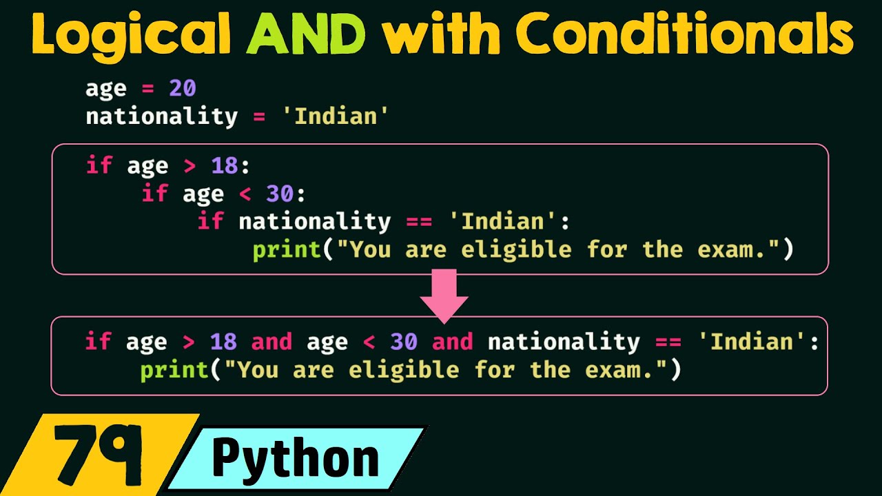 Logical And With Conditionals In Python Youtube