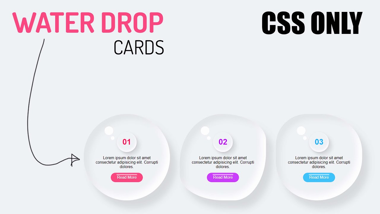 Css Water Drop Cards Ui With Hover Effects Youtube