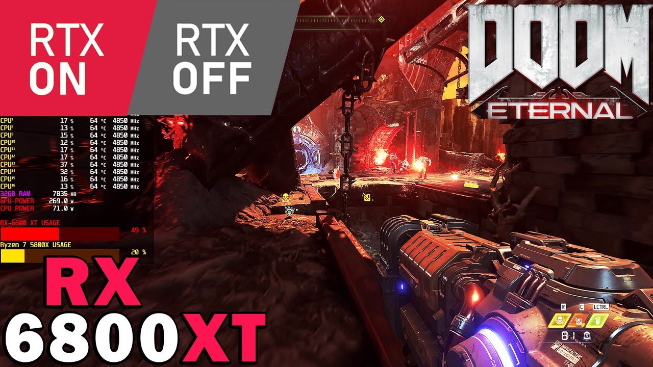 Doom Eternal Ray Tracing On Off Rx 6800 Xt Ryzen 7 5800x 4k