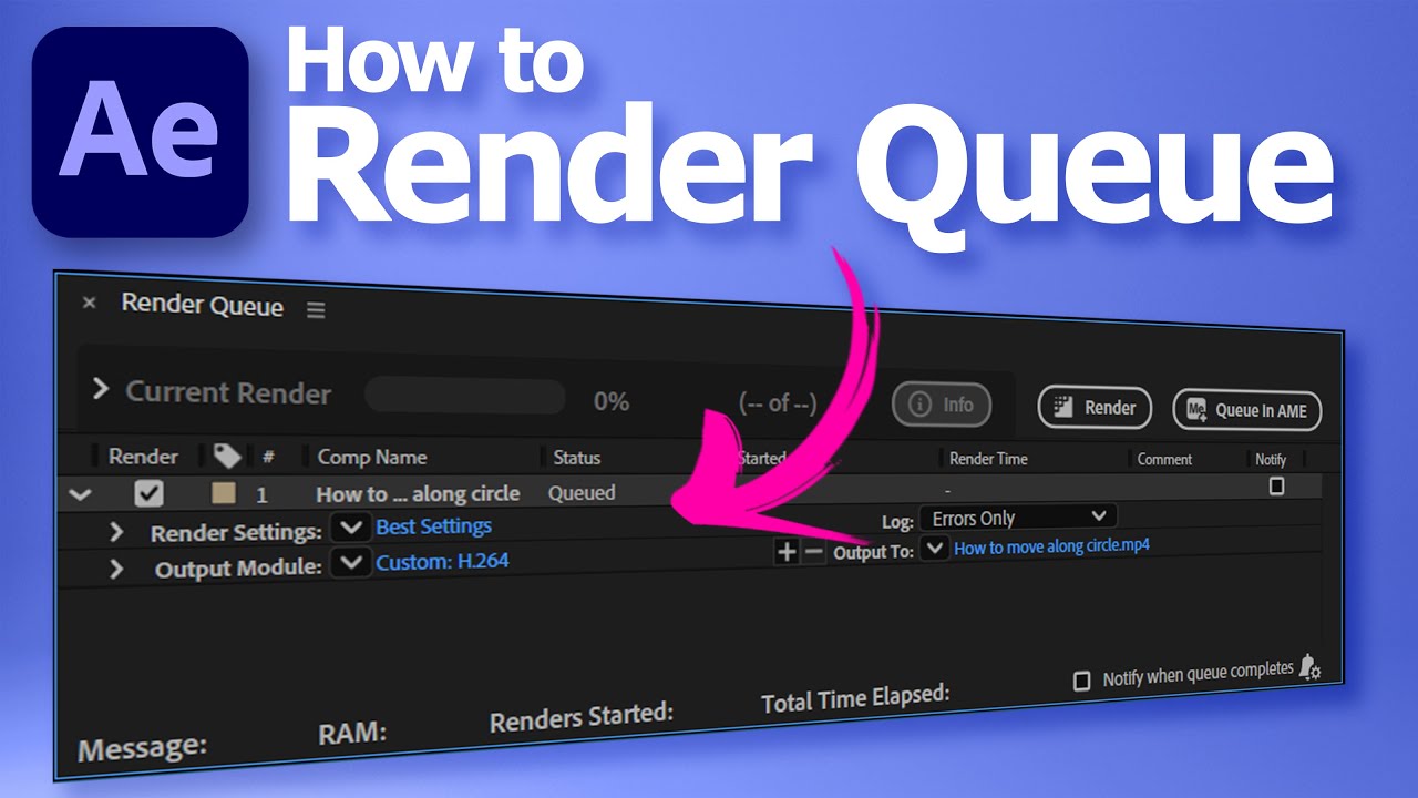 How To Render Queue In After Effects Youtube