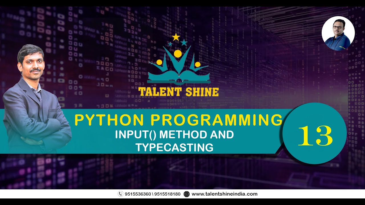 Python Programming Tutorials Input Method Typecasting Youtube